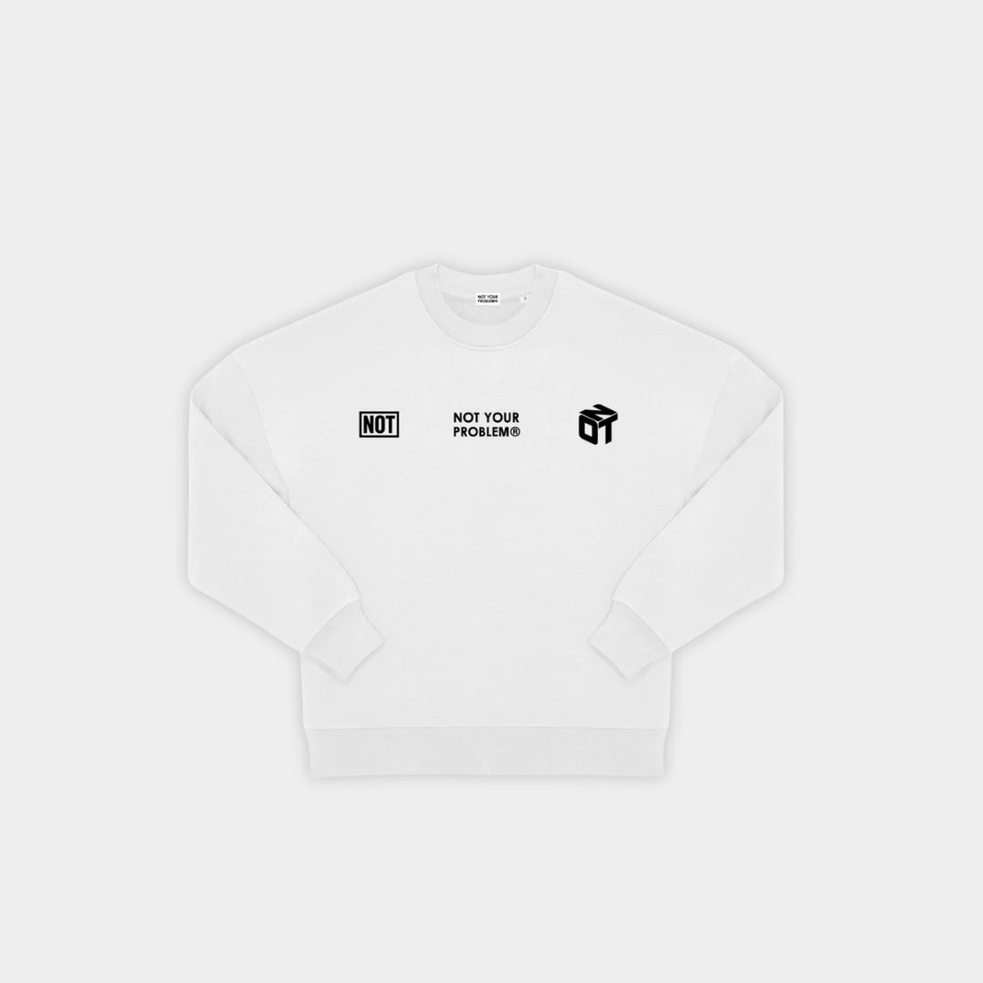 Whatever White Oversized Sweatshirt – NOTYOURPROBLEM